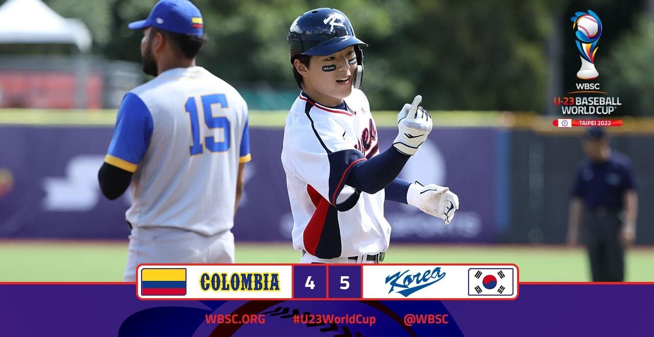 '송승환 끝내기 내야 땅볼' 한국, U23 야구월드컵 첫 결승 진출 - 뉴스1