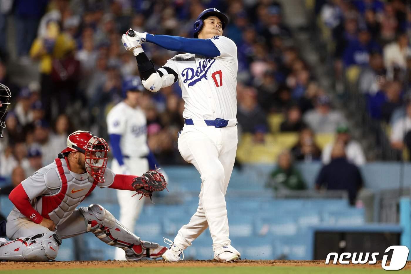 병살타에 삼진까지…다저스 오타니, STL전 4타수 무안타 침묵 - 뉴스1